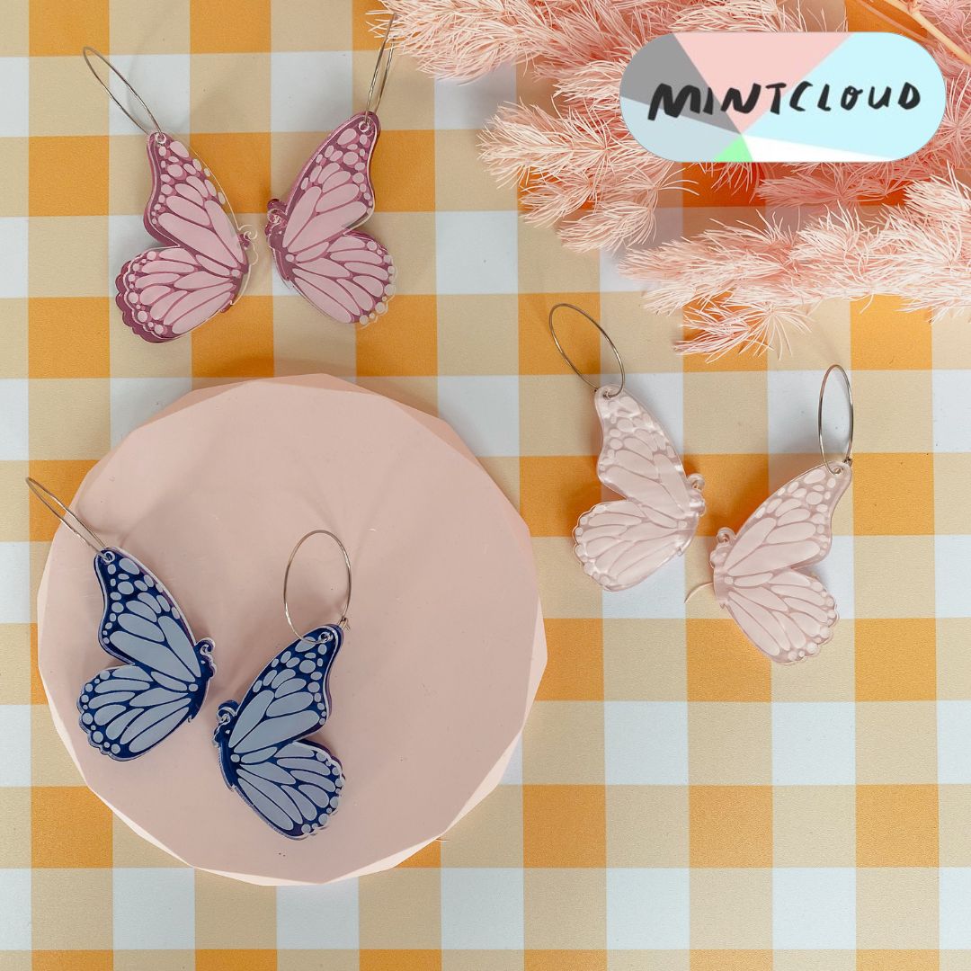 Mintcloud Dangle - Peekaboo and Acrylic Double Butterfly – Have You Met Charlie?