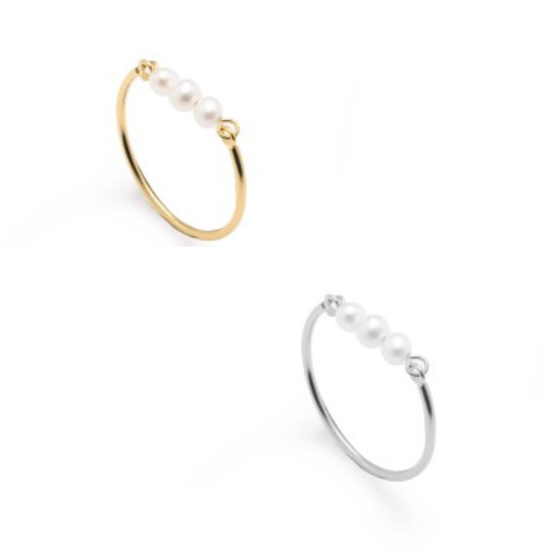 Sterling Silver Stacker Ring - Triple Pearl – Have You Met Charlie?